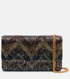 Missoni Leather-trimmed Sequined Crossbody Bag
