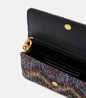 Missoni Leather-trimmed Sequined Crossbody Bag