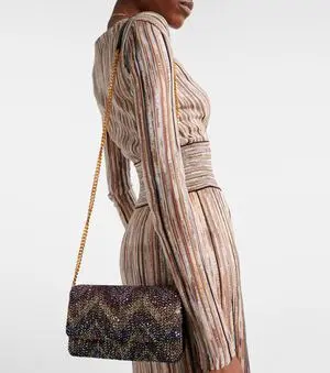 Missoni Leather-trimmed Sequined Crossbody Bag