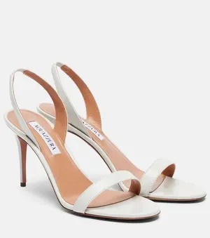 AQUAZZURA Leather Slingback Sandals - White