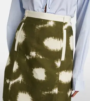 Prada Tie-dye Cotton Canvas Midi Skirt