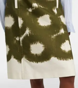 Prada Tie-dye Cotton Canvas Midi Skirt