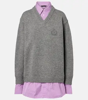 Balenciaga Wool V-neck Sweater