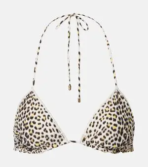 Roberto Cavalli Printed Bikini Top - Black
