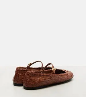 Prada Woven Leather Mary Jane Flats