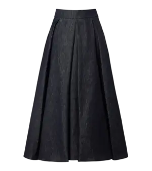 Max Mara Pleated Denim Midi Skirt - Blue