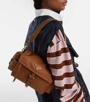 Prada Medium Re-nylon Shoulder Bag - Brown