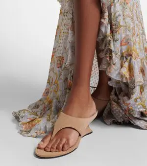 Paris Texas Nina Suede Thong Sandals - Beige