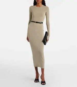 Wardrobe.NYC Sheer Pencil Skirt - Grey