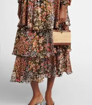 Valentino Garavani Rockstud Mini Raffia Tote Bag - Beige
