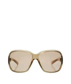 Gucci Script Square Sunglasses Beige