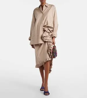 Dries Van Noten Crisp Small Sequined Satin Top-handle Bag