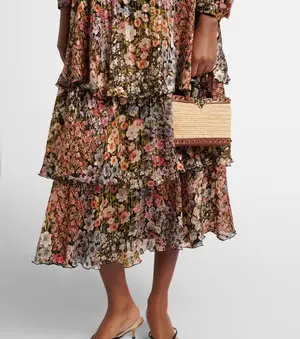 Valentino Garavani Rockstud Mini Raffia Tote Bag - Beige