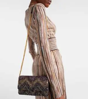 Missoni Leather-trimmed Sequined Crossbody Bag