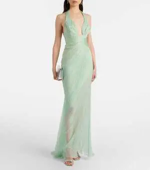 MARIA LUCIA HOHAN Milagros Halterneck Gown