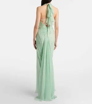 MARIA LUCIA HOHAN Milagros Halterneck Gown