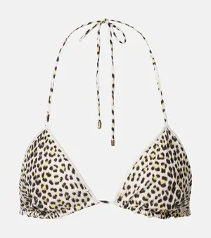 Roberto Cavalli Printed Bikini Top - Black