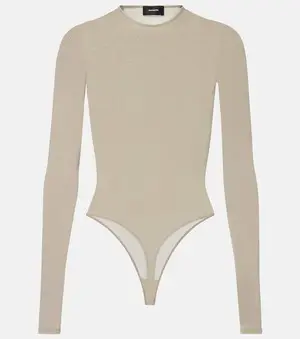 Wardrobe.NYC Sheer Bodysuit - Grey
