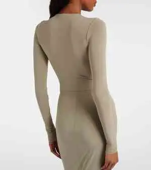 Wardrobe.NYC Sheer Bodysuit - Grey