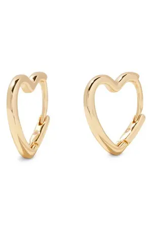 BROOK & YORK Minnie Heart Hoop Earrings - Gold