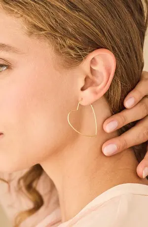 BROOK & YORK Sandy Heart Hoop Earrings