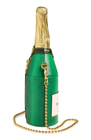 Moschino Champagne Bottle Leather Clutch