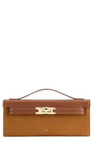 Jw Pei Bria Faux Suede Top Handle Bag - Brown