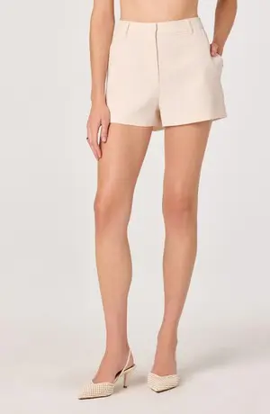Astr The Label Wynn High-waist Twill Shorts