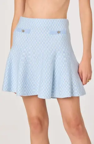 Astr The Label Malvie Plaid Knit Skirt