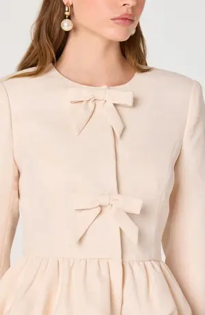 Astr The Label Nicolle Bow Peplum Jacket