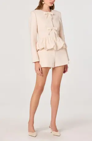 Astr The Label Nicolle Bow Peplum Jacket