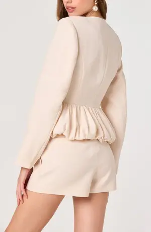 Astr The Label Nicolle Bow Peplum Jacket
