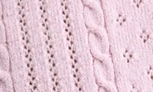 ALL IN FAVOR Pointelle Crop Sweater - Pink