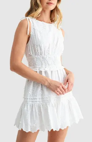 ALL IN FAVOR 3d Floral Embroidered Minidress