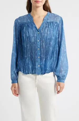 CLOTH & STONE Pleated Denim Shirt