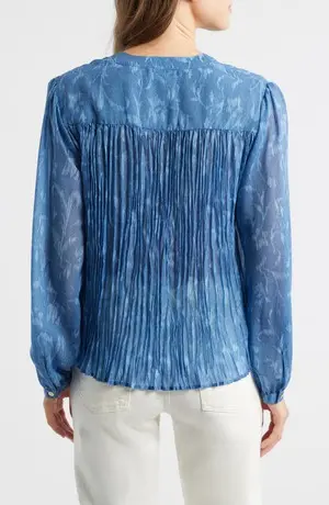 CLOTH & STONE Pleated Denim Shirt