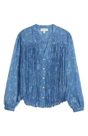 CLOTH & STONE Pleated Denim Shirt