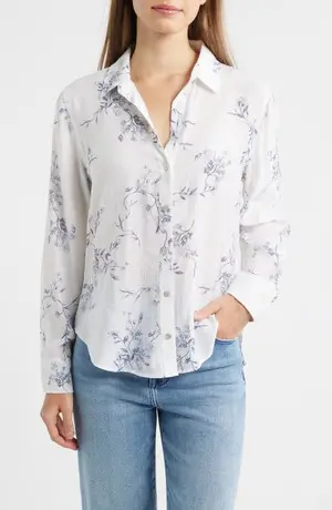 CLOTH & STONE Printed Button-up Shirt