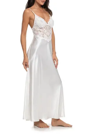 IN BLOOM BY JONQUIL Lorena Lace & Satin Nightgown