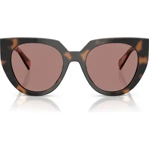 Prada 52mm Cat Eye Sunglasses - Mauve Tortoise/light Brown