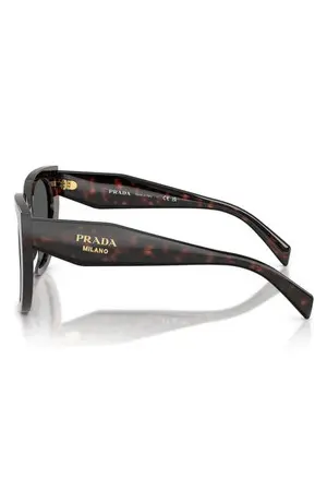 Prada 52mm Cat Eye Sunglasses - Root Tortoise/dark Grey