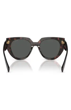 Prada 52mm Cat Eye Sunglasses - Root Tortoise/dark Grey