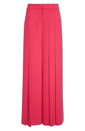 Alice + Olivia Blaire Pleated Wide-leg Pants - Deep Pink