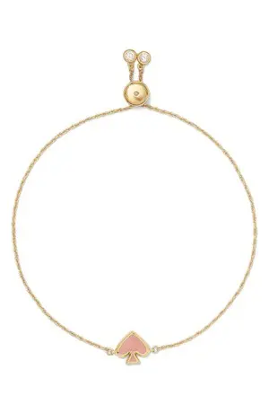 Kate Spade New York Enamel Spade Charm Slider Bracelet Pink