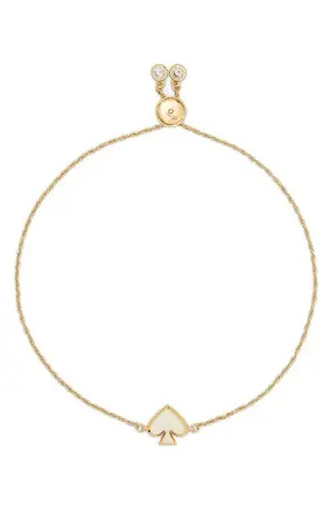 Kate Spade New York Enamel Spade Charm Slider Bracelet - White