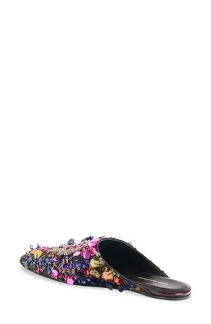 Dries Van Noten Sequin And Bead Embellished Mule - Orange Multicolor