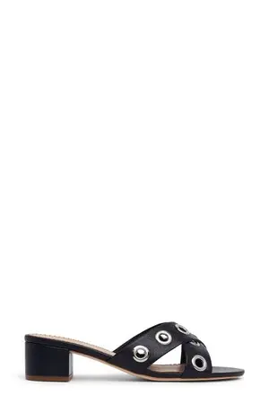 Cinq À Sept Maya Studded Block Heel Sandal - Navy