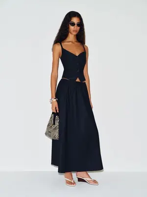 REFORMATION Cleo Maxi Skirt - Blue