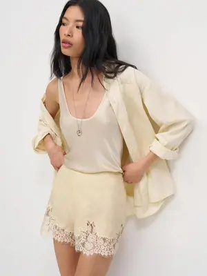 REFORMATION REFORMATION Linen Shorts Ivory