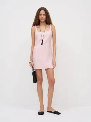 REFORMATION Koa Linen Mini Dress - Pink